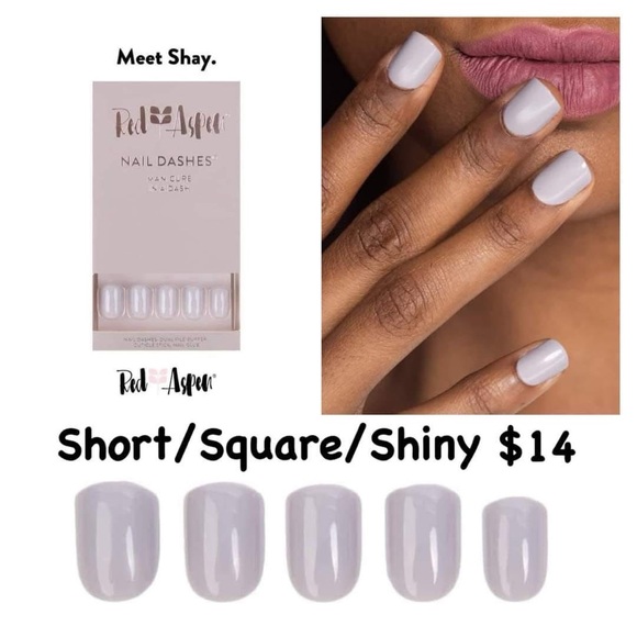 Makeup | Red Aspen Nail Dashes Short Square Shiny | Poshmark